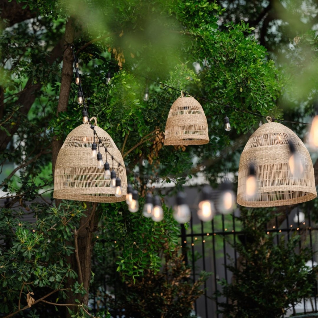 Rattan Chandelier Rentals | Brighter Side Lighting